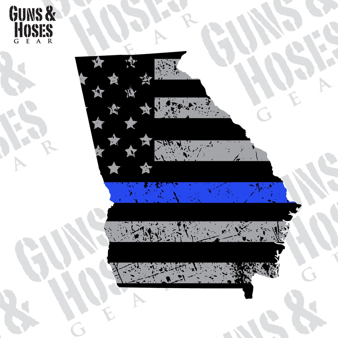 Georgia Sticker Decal, Georgia Red Line, Georgia Blue Line, Georgia ...