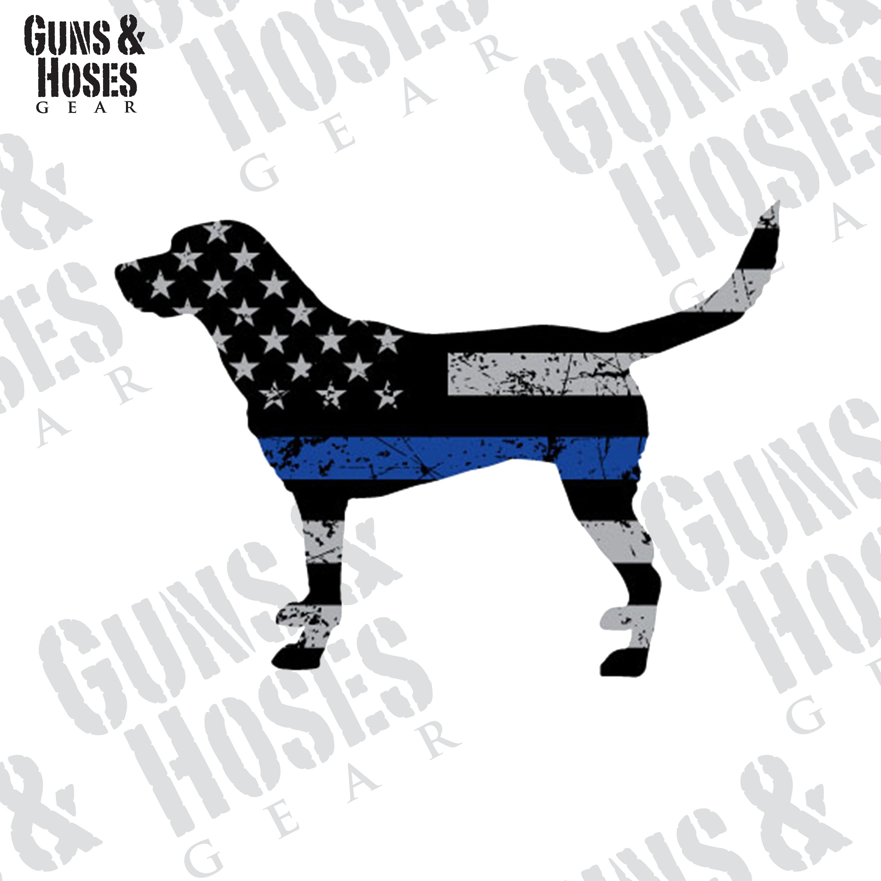 Labrador Retriever Police Sticker K9, USA Flag, Blue Line, Red Line ...