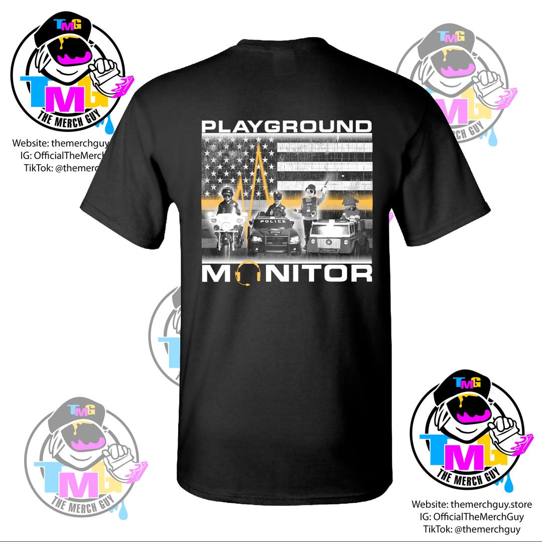 Playground Monitor T-shirt - Dispatch Shirt, 911 Communications, Gold ...