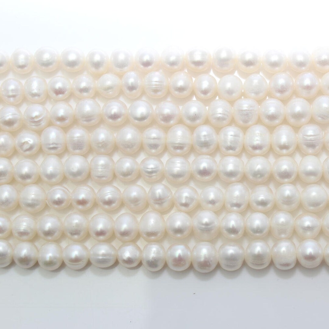Multi-size Natural Round White Pearl,loose Potato Pearl Strand Supplies ...