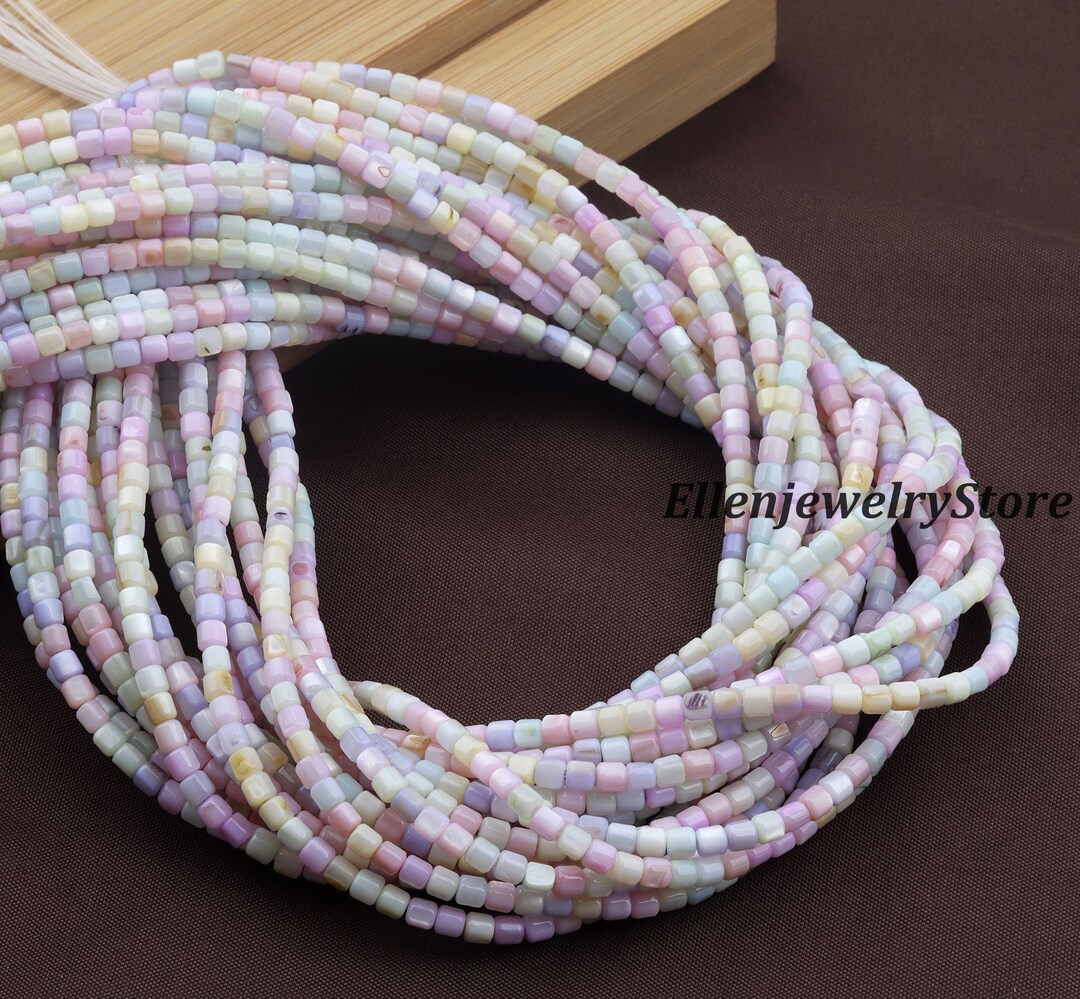 3.5mm Square Nugget Multi-colored Shell Beads,wholesale Beads,diy ...