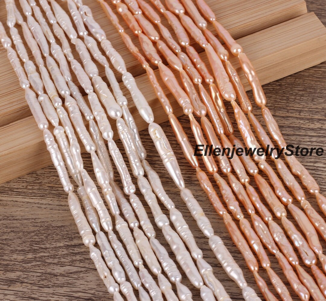4-6x20-28mm Biwa Pearls,white Pink Freshwater Pearls,natural Long Stick ...