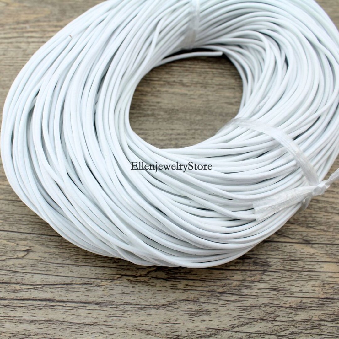 3yards 2mm Charming White Genuine Leather Cord,round Real Leather ...