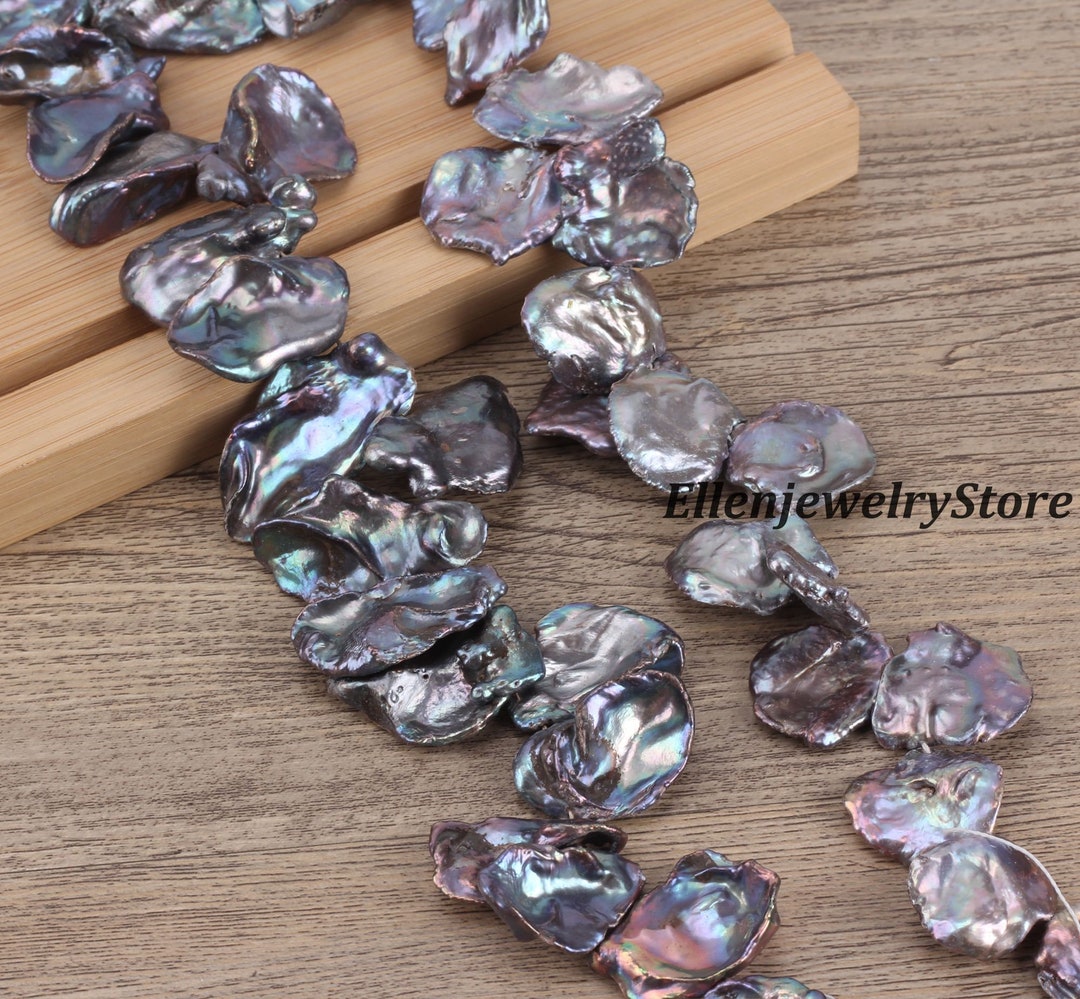 18-22x23-28mm Natural Freshwater Pearls,high Luster Peacock Black ...