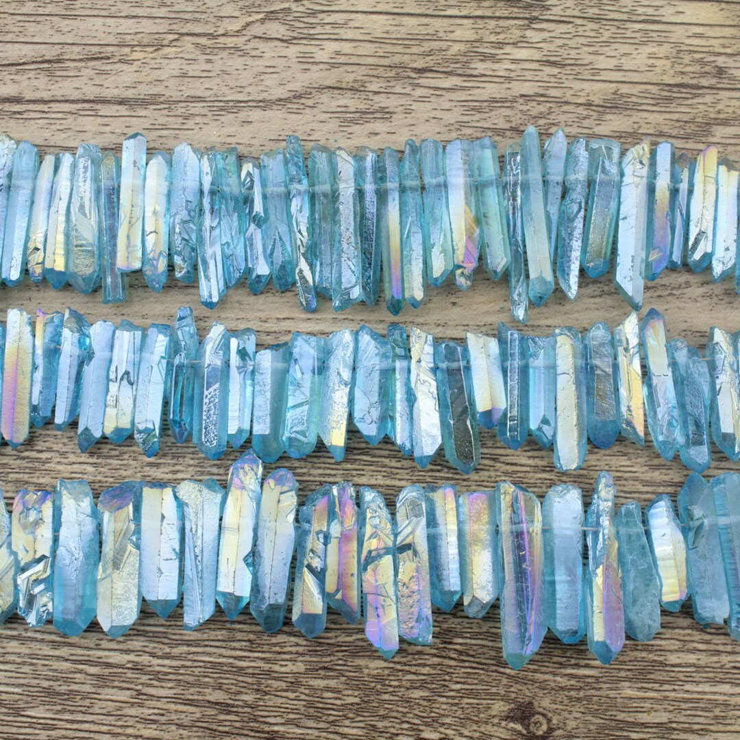 Sky Blue AB Titanium Quartz Points,quartz Crystal, Raw Crystal Quartz ...