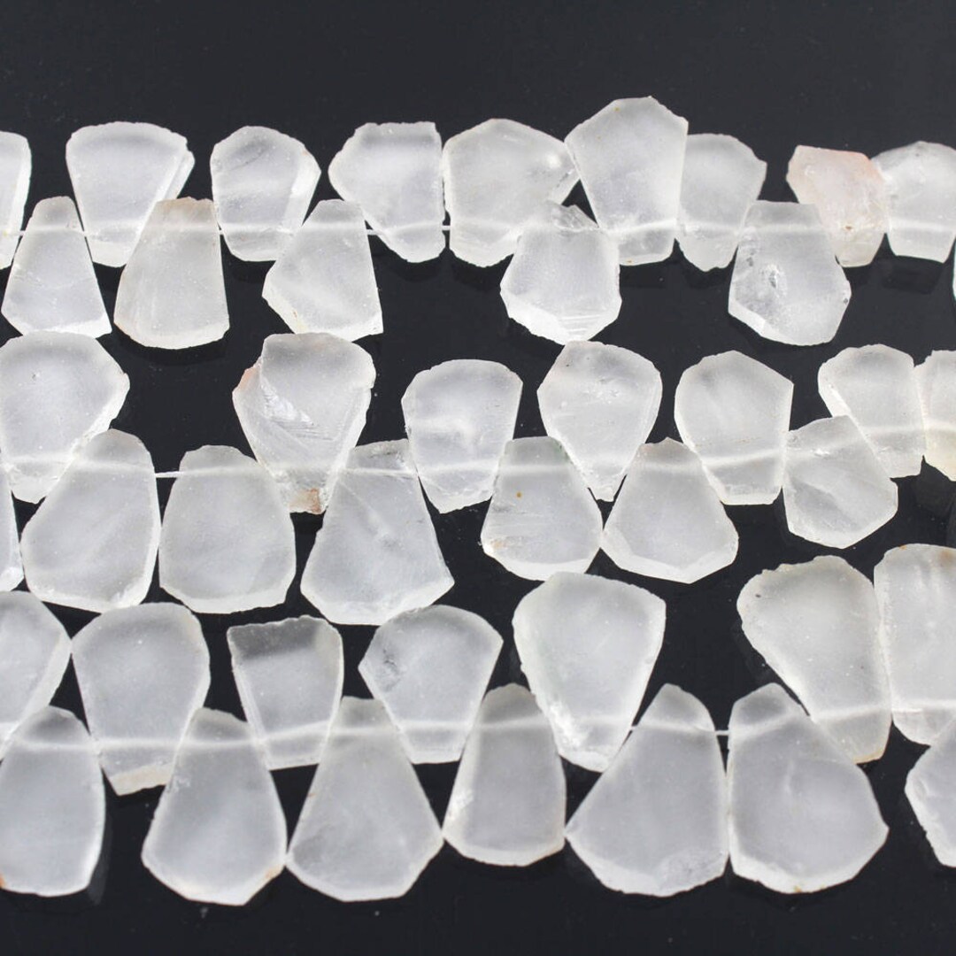 Raw Titanium Clear Quartz Slice Beads Rough White Crystal - Etsy