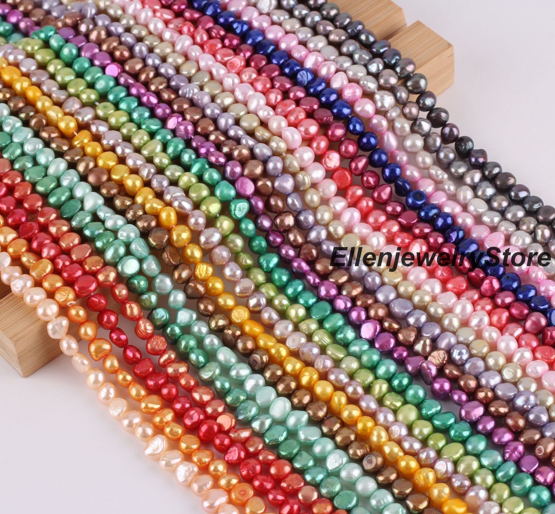 6-7mm Small Nugget Freshwater Pearls,irregular Natural Pearls Strand ...