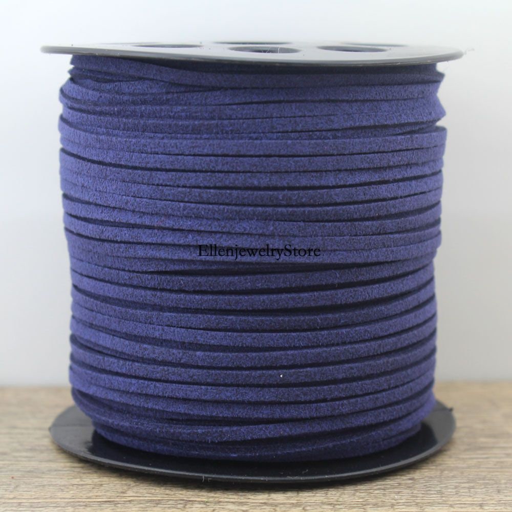 50 Yards Royal Blue Spool-3MM x 1MM Faux Suede Cord Leather | Etsy