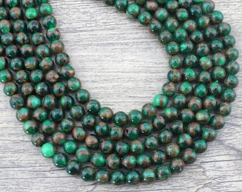 Agate Bicone Beads Green Banded Agate Rice Beads Green Agate Gemstone ...