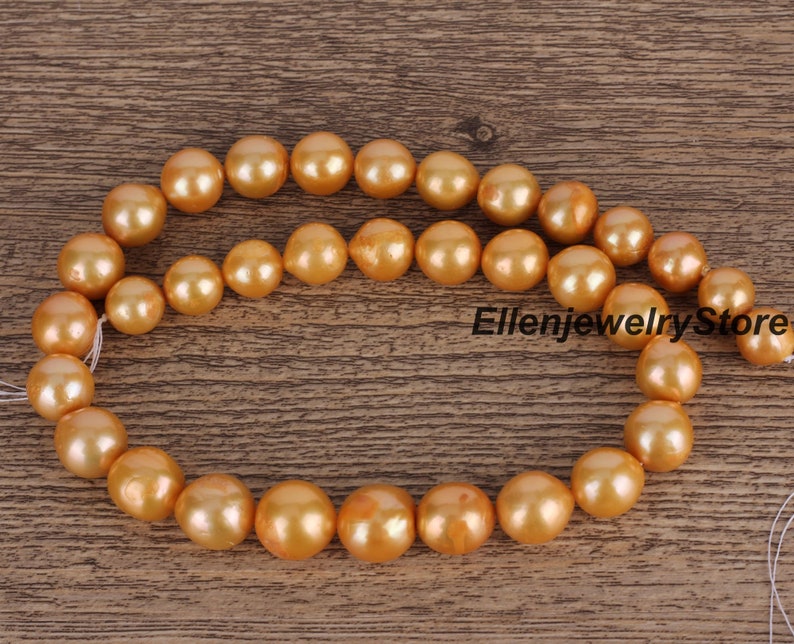 10-14MM Golden Natural Freshwater Edison Pearls Strand,wholesale ...
