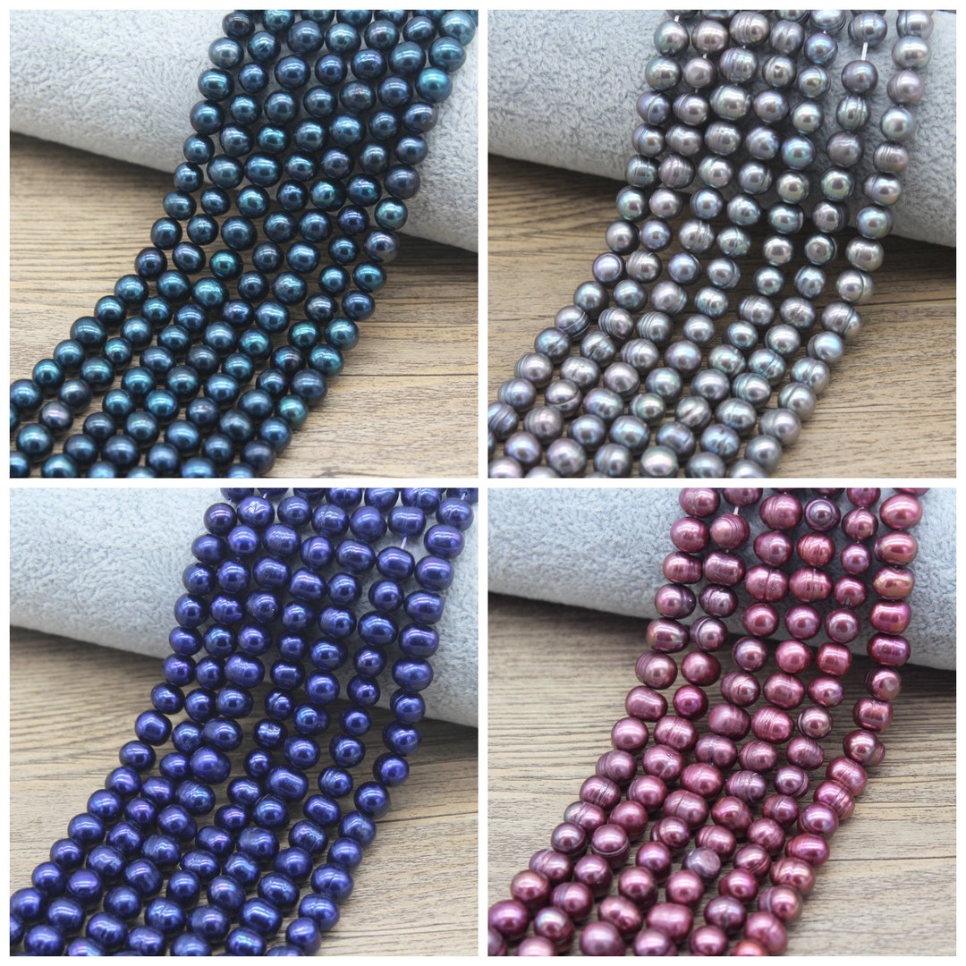Peacock Blue Color Potato Pearl, Freshwater Pearl Wholesale 8-9mm ...