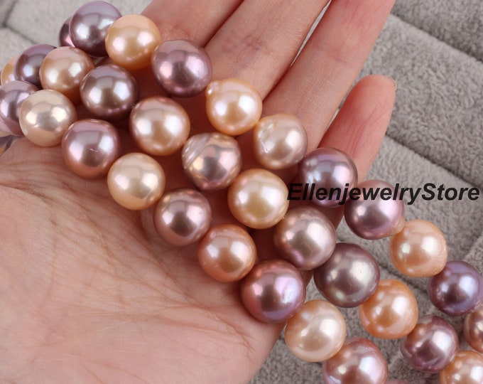 Ultra Luster, Dark Purple Metallic Edison Pearl Necklace, Natural ...