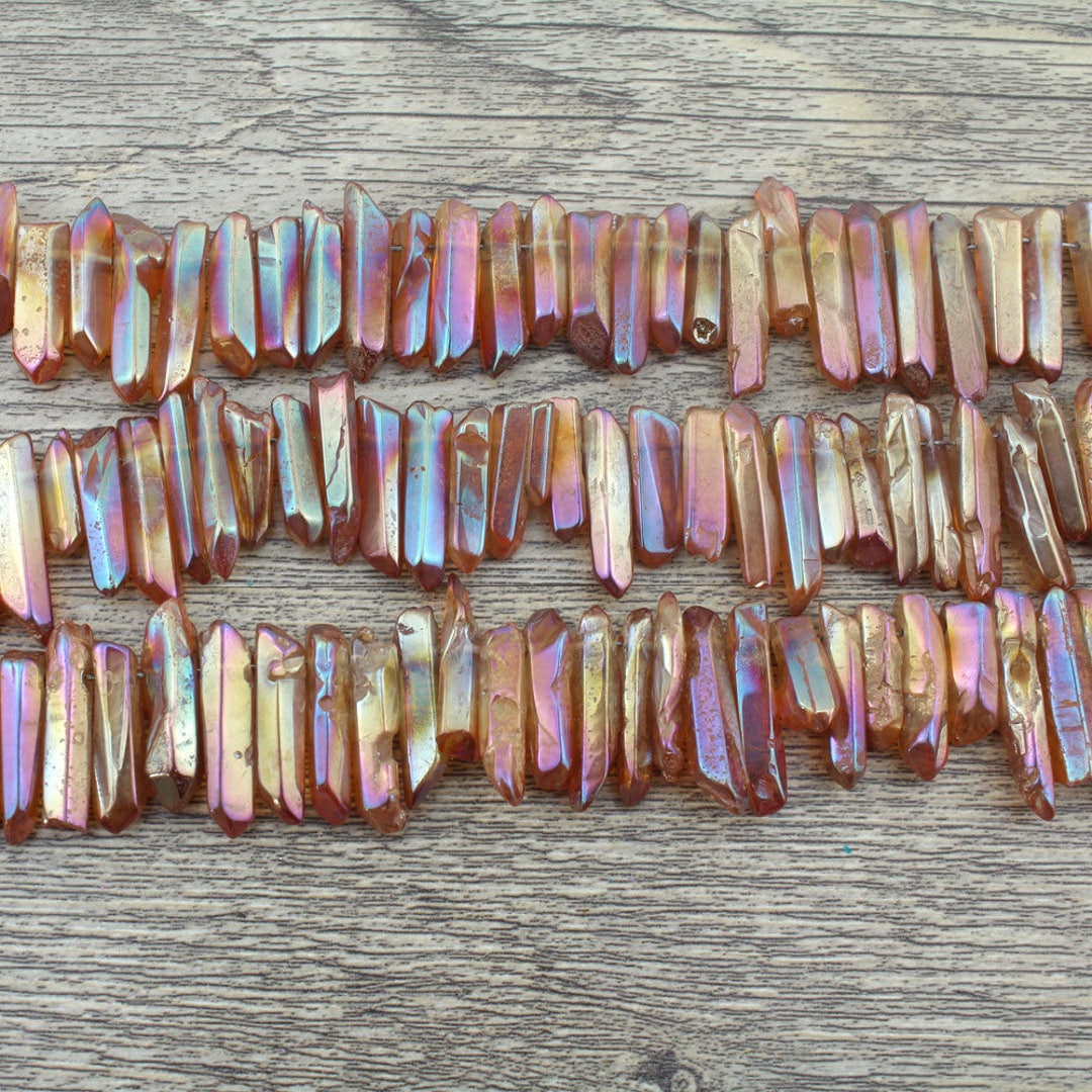 New Deep Champagne Quartz Crystal,stick Point Beads Supply,polished ...