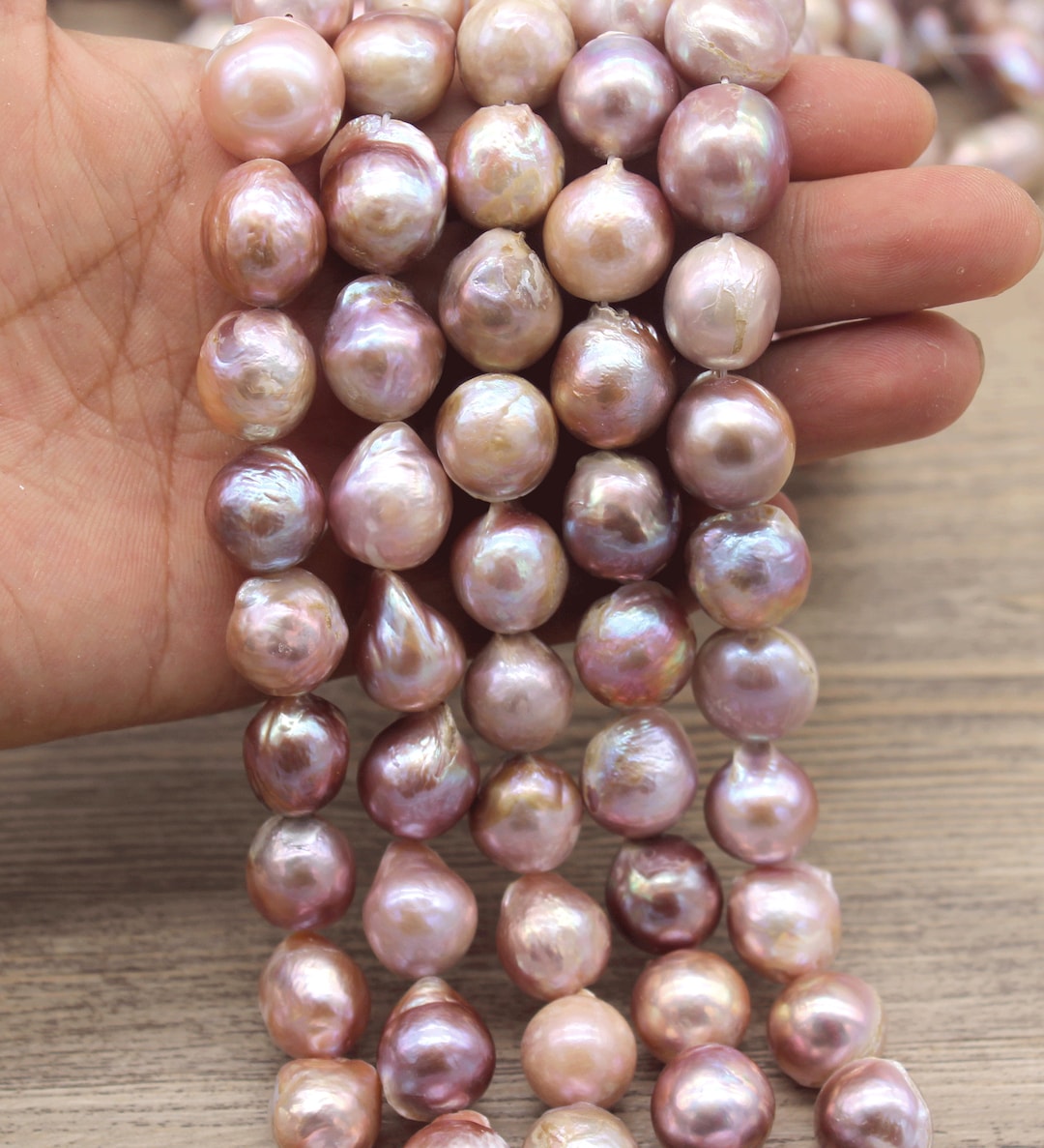 14-16x13-16mm Large Irregularly Natural Purple Edison Pearl Beads,loose ...