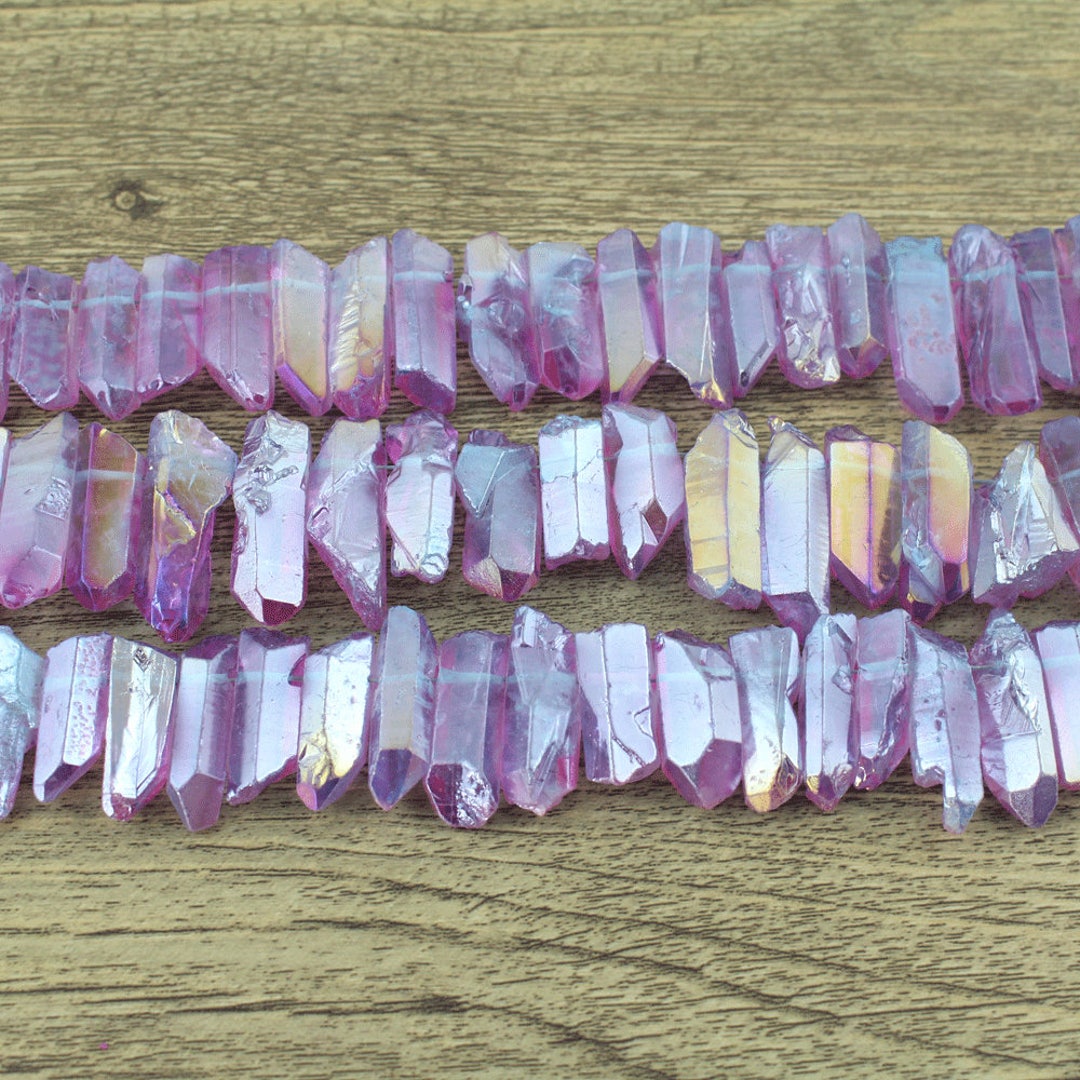 Mystic Lavender Quartz Crystal Points, Raw Lavender Quartz Point Beads ...