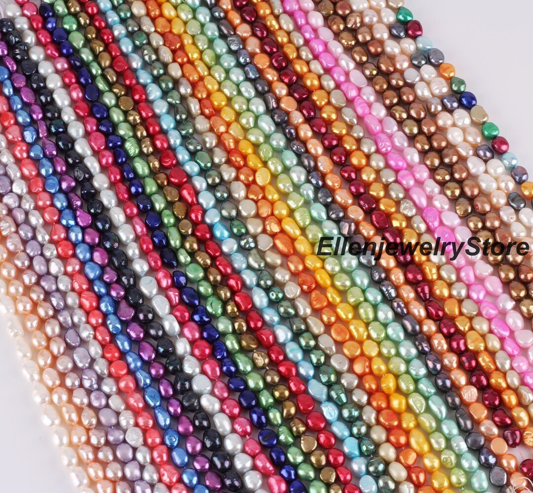 8-9mm Multi-colored Nugget Baroque Pearl Beads Strand | Jewelry Making ...