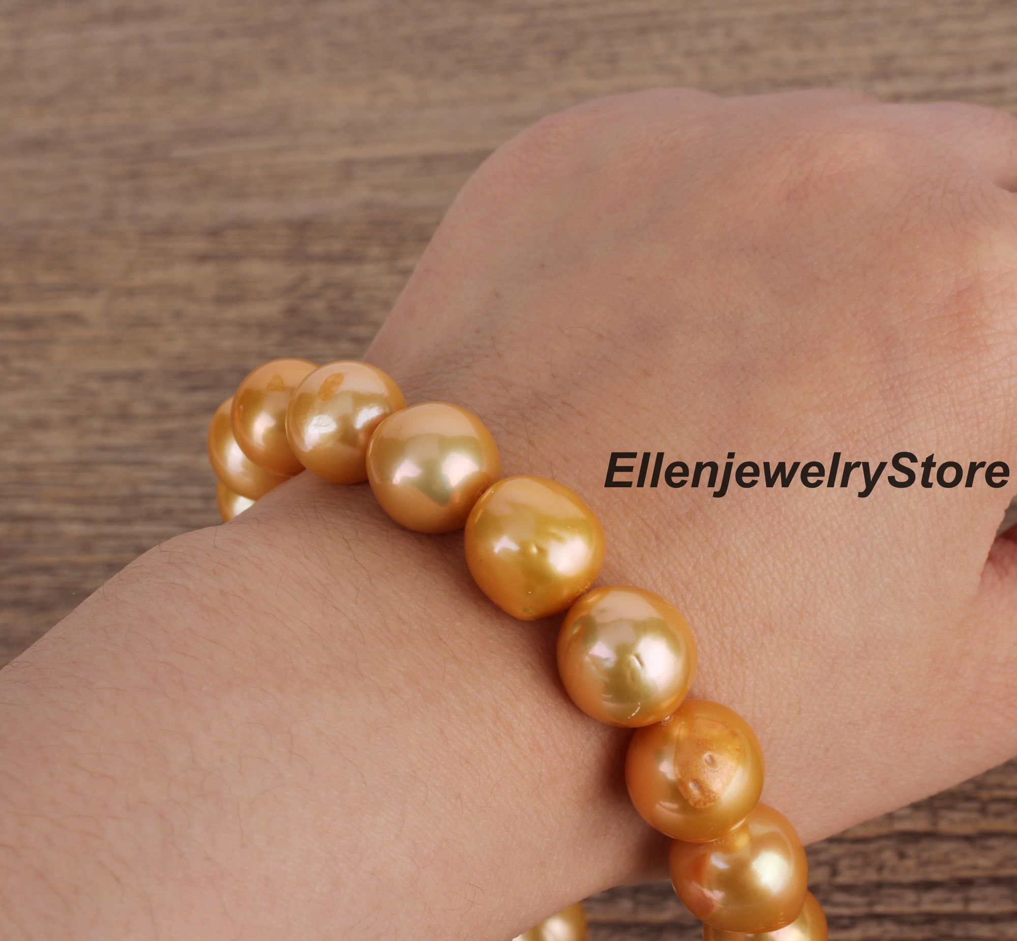 10-14MM Golden Natural Freshwater Edison Pearls Strand,wholesale ...