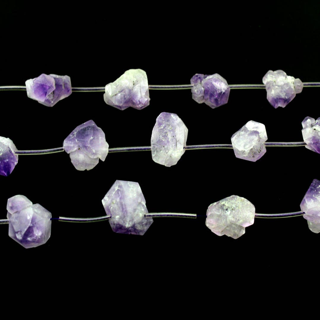 8-15X16-20MM Light Purple Quartz Beads,rough Purple Crystal Beads,rough ...