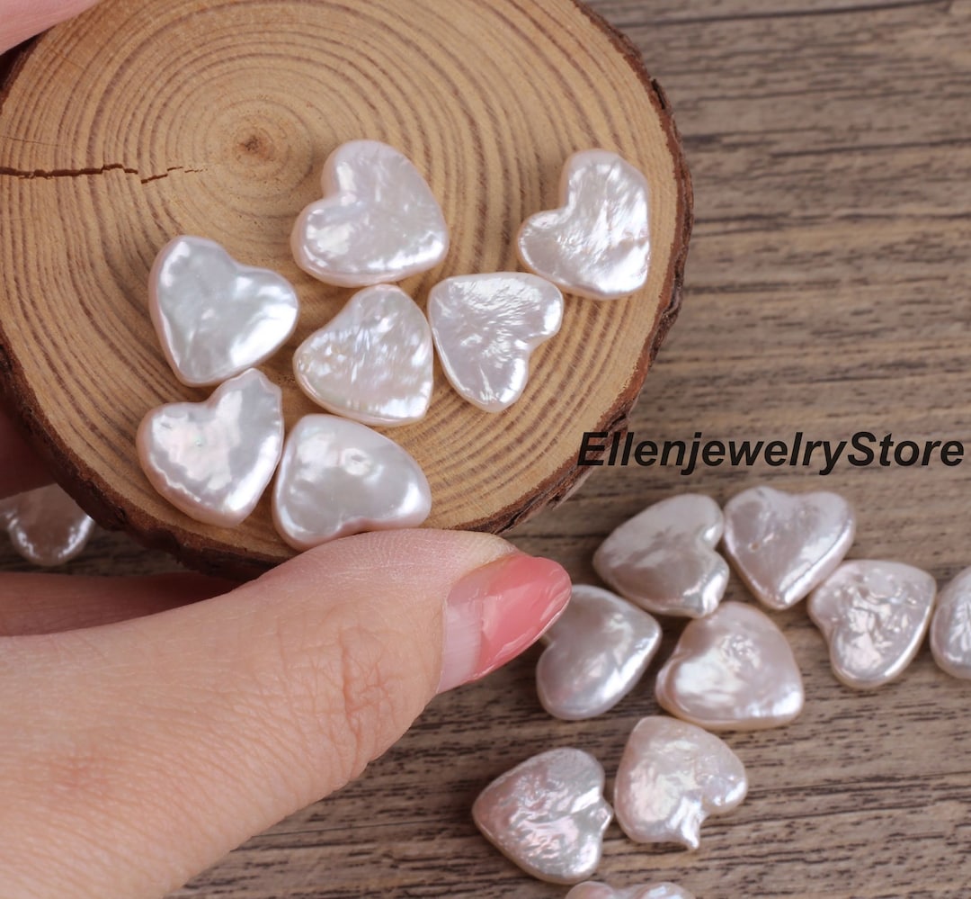 Rare Natural White Heart Shape Pearls Beads,white Heart Freshwater ...