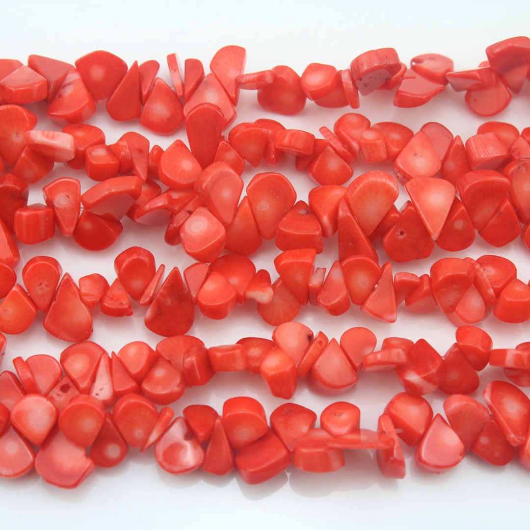 13x18mm Natural Coral Beads,orange Red Coral Supply,triangle Coral ...