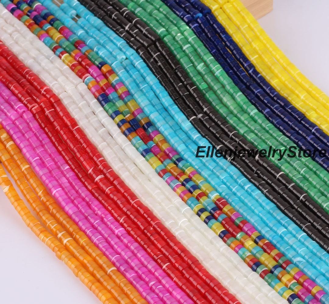 2x4mm 10 Colors Natural Shell Heishi Disc Beads,heishi Rondelle Shape ...