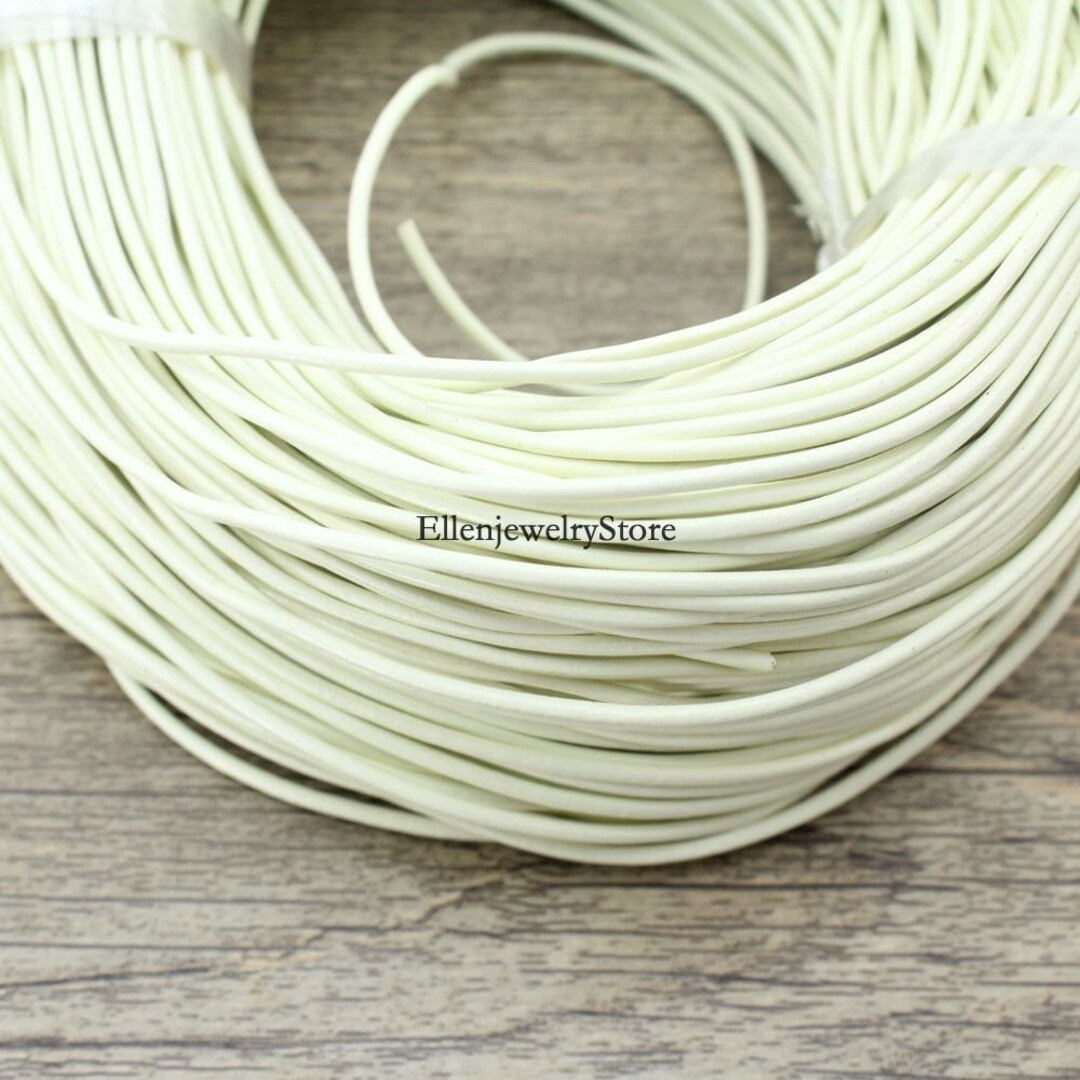 2mm Creamy White Leather Cords Supply,round Leather Cord for Jewelry ...