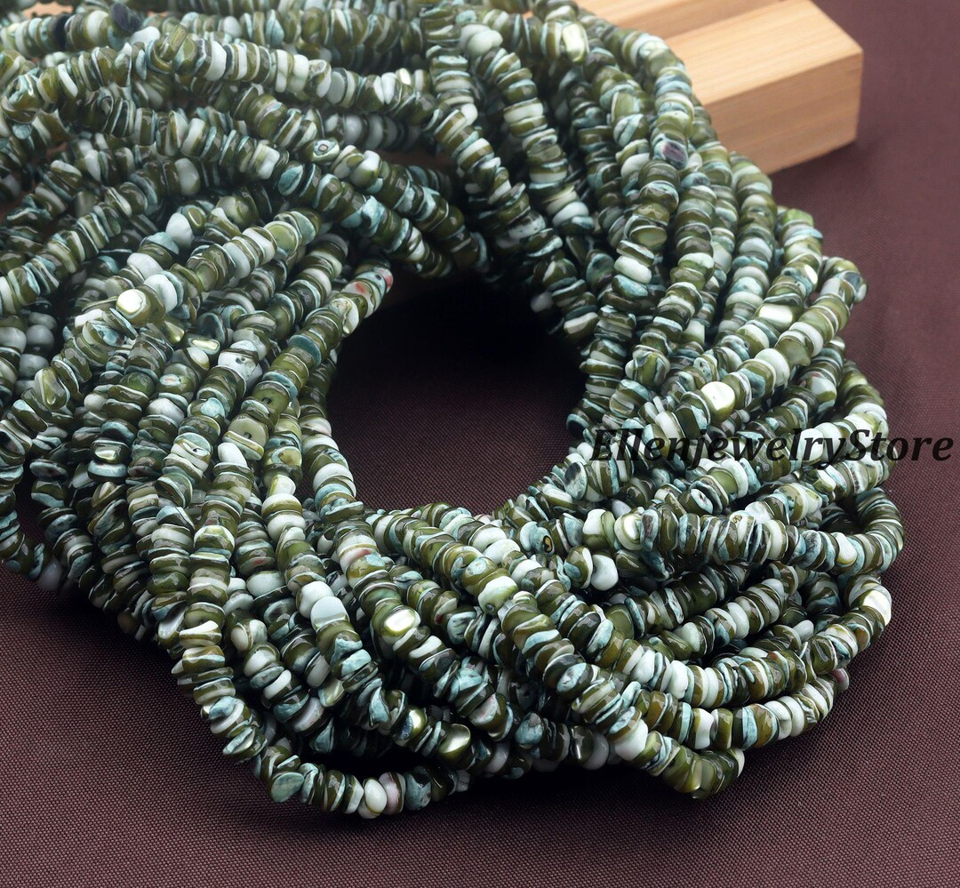 5mm Green Natural Shell Heishi Disc Bead,heishi Rondelle Shape Loose ...