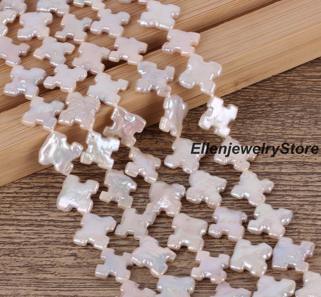 15x15mm Genuine Freshwater Pearls for Necklace, Cross Shape Pearls ...