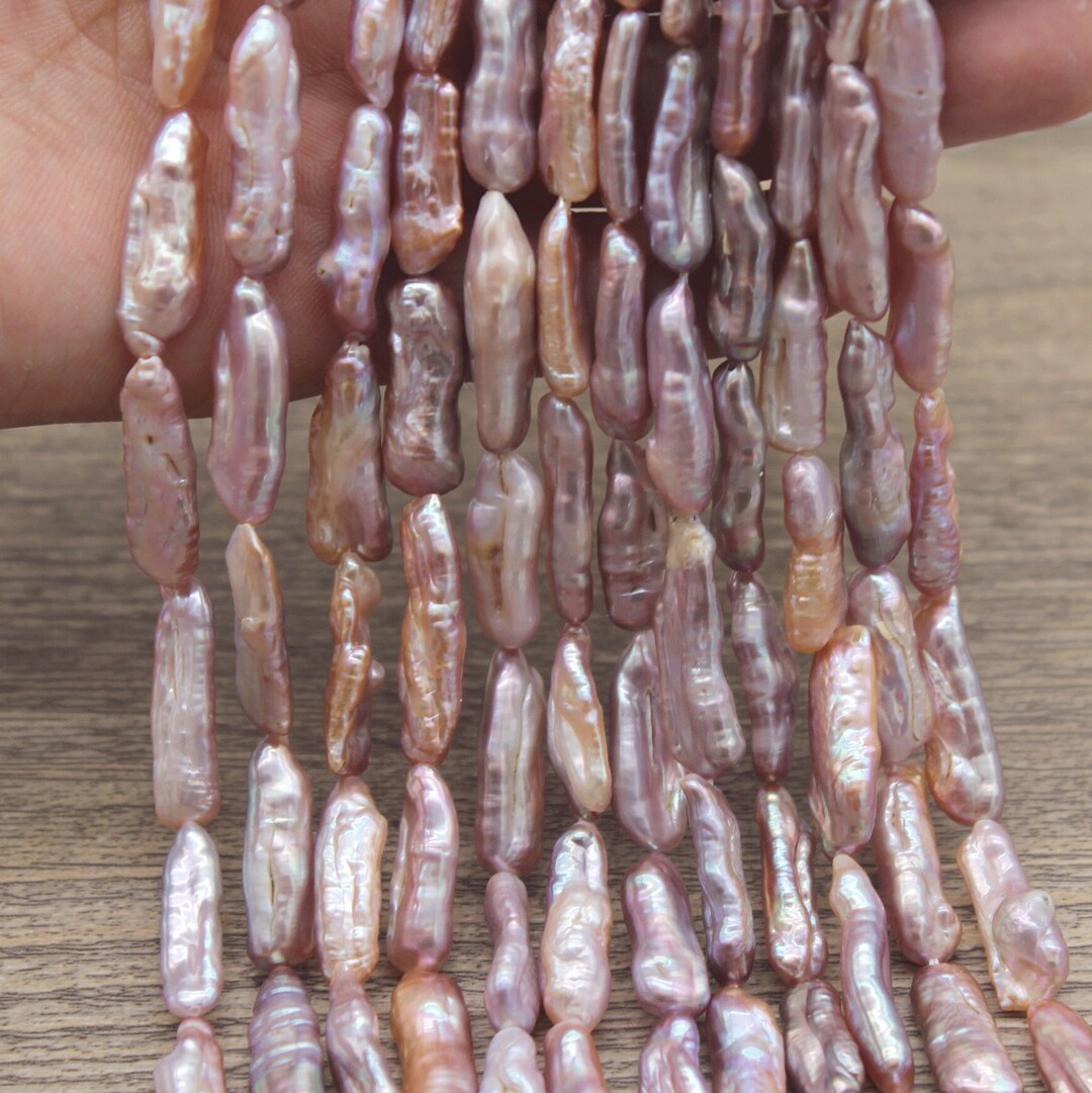 Perles de bijoux, perles deau douce, perles biwa violettes naturelles ...