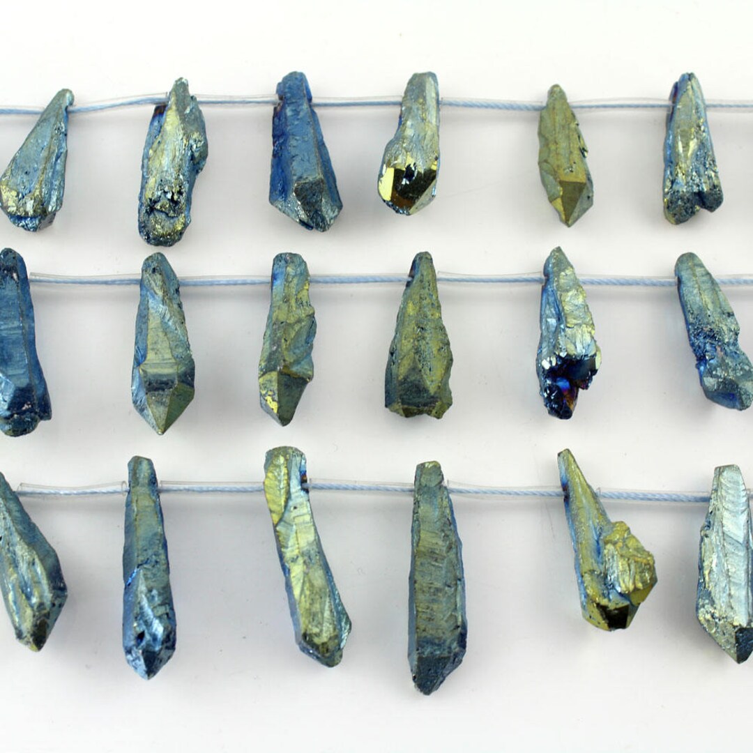 High Quality Blue Green Crystals Beads,raw Rainbow Quartz Point Beads ...