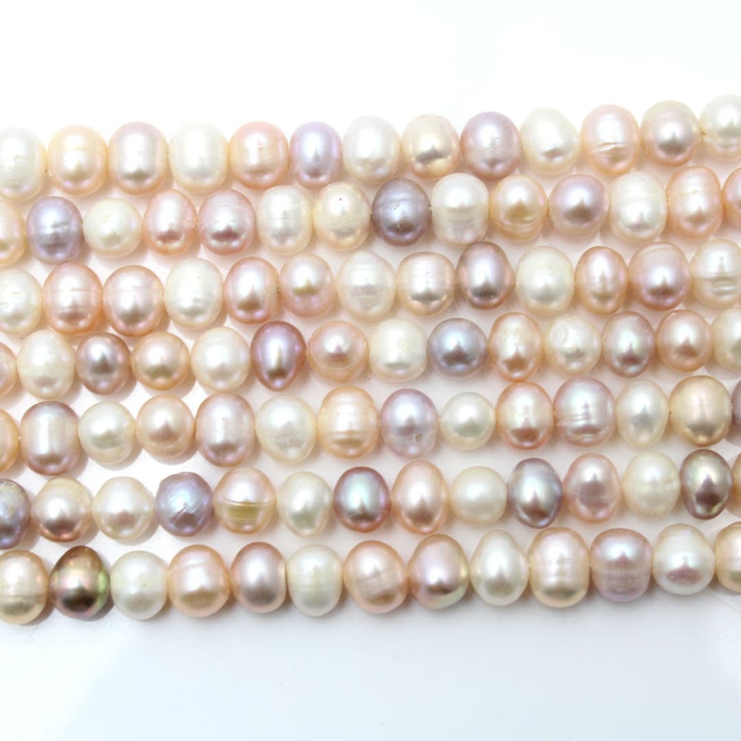 8-9MM Natural Color Freshwater Pearlsstrand,high Luster Mixed Color ...