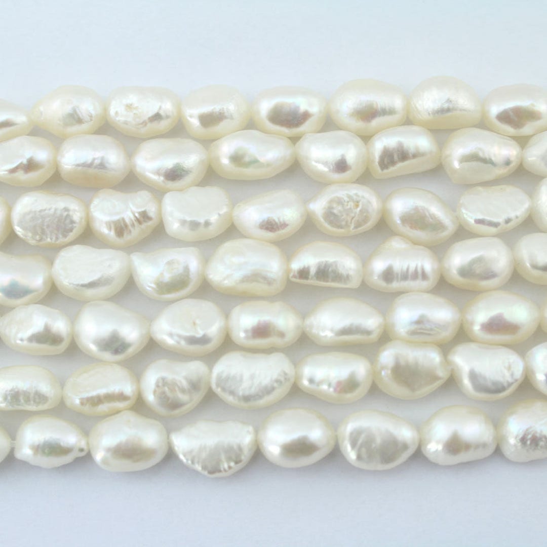 8-9mm Nugget Baroque Pearl Beads, Natural Freshwater Pearls, Natural ...