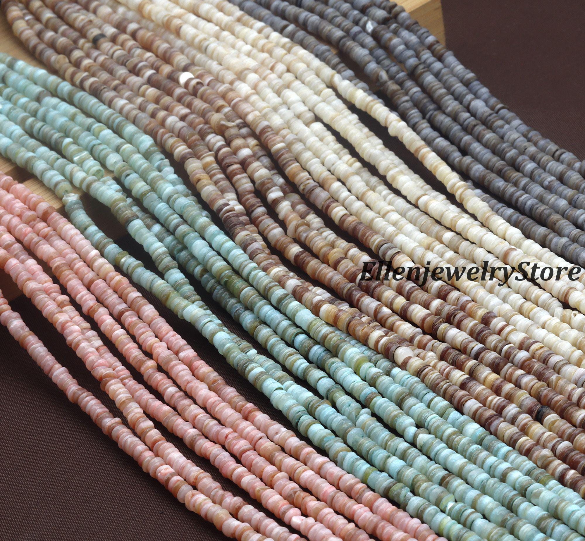 4mm Multi-colored Natural Shell Heishi Beads,heishi Rondelle Shape ...