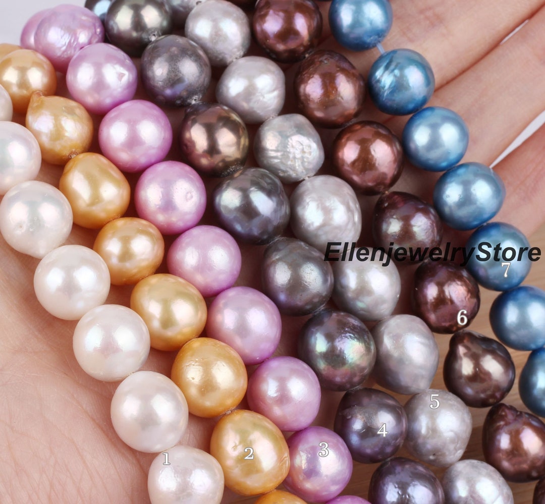 10-12mm Multi-colored Edison Pearls,real Freshwater Pearls,near Round ...
