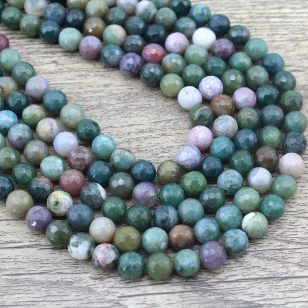 Faceted Natural India Agate,high Quality Round Agate Beads,india Agate ...