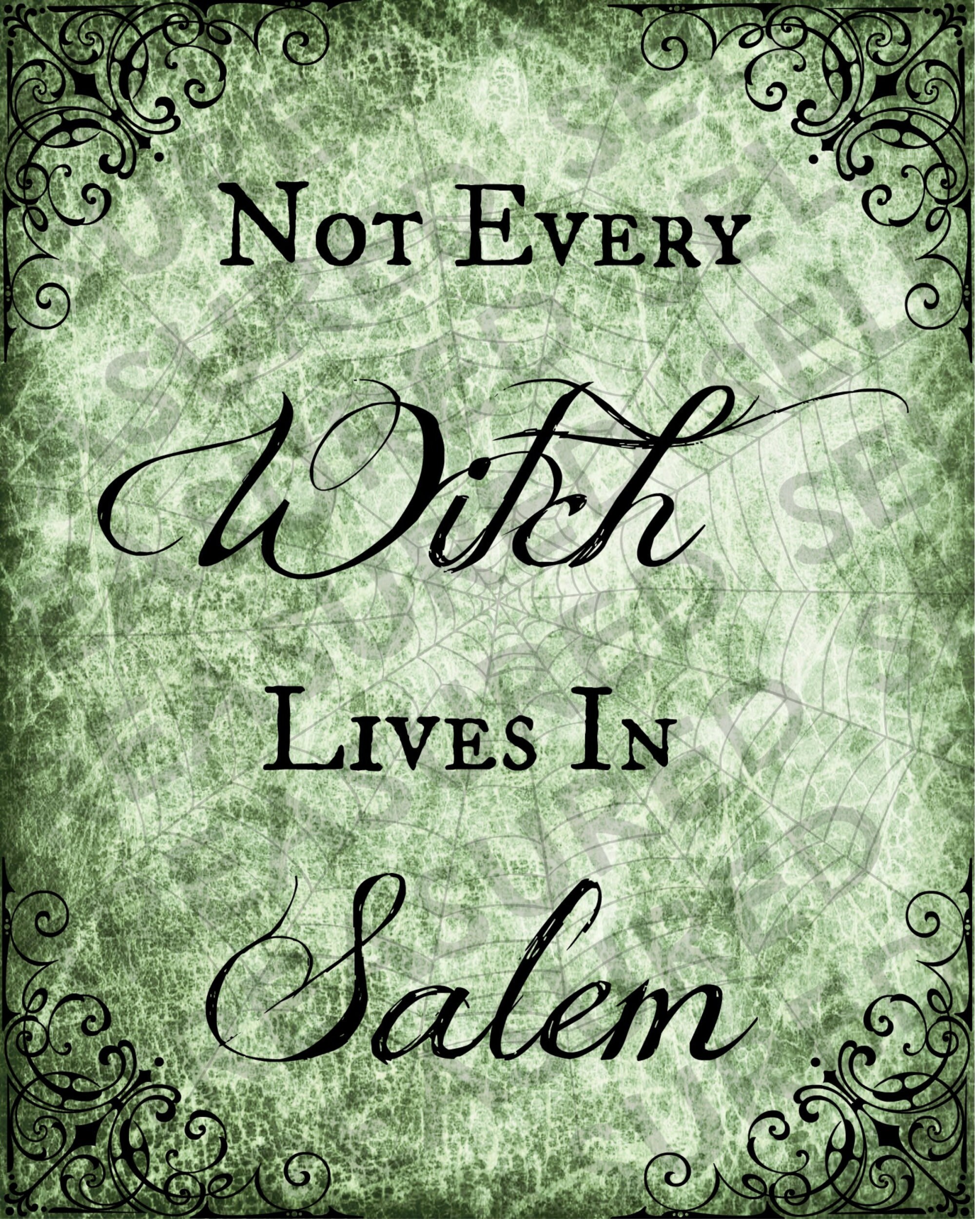 Not Every Witch Lives in Salem Framed Wall Art Halloween Printable ...