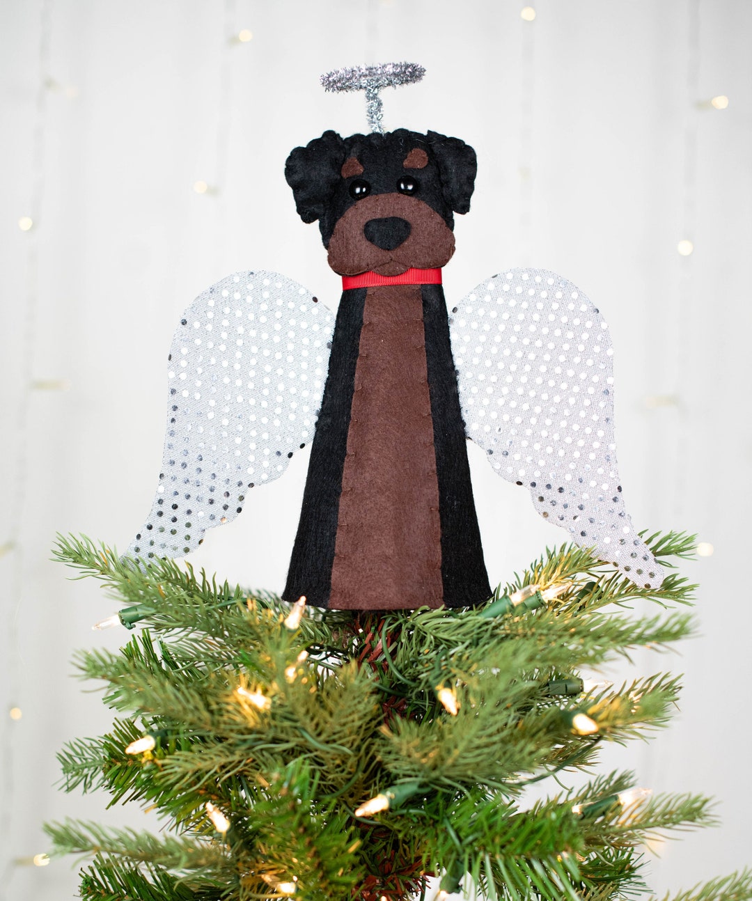 Rottweiler Christmas Tree Topper - Etsy