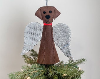 Chocolate Lab Tree Topper - Etsy