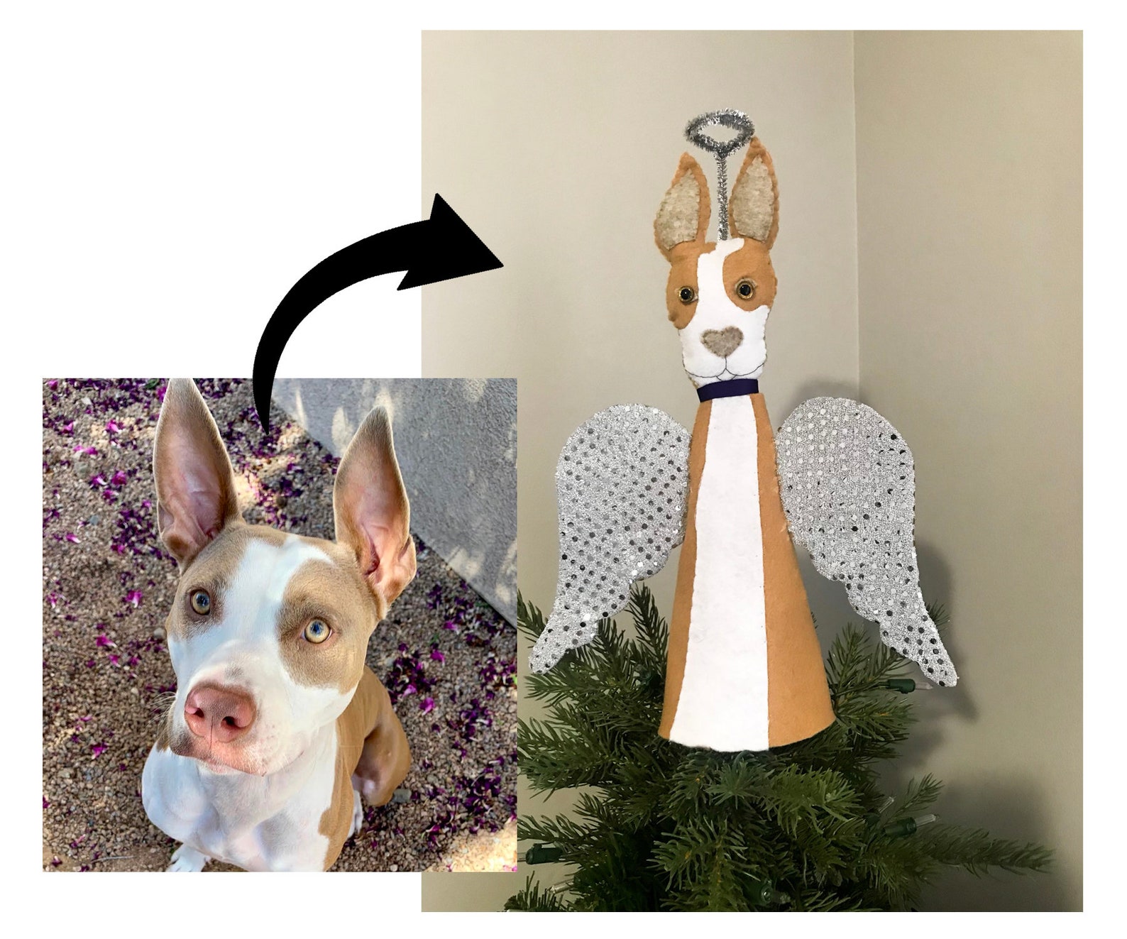 Custom Pet Christmas Tree Topper - Etsy