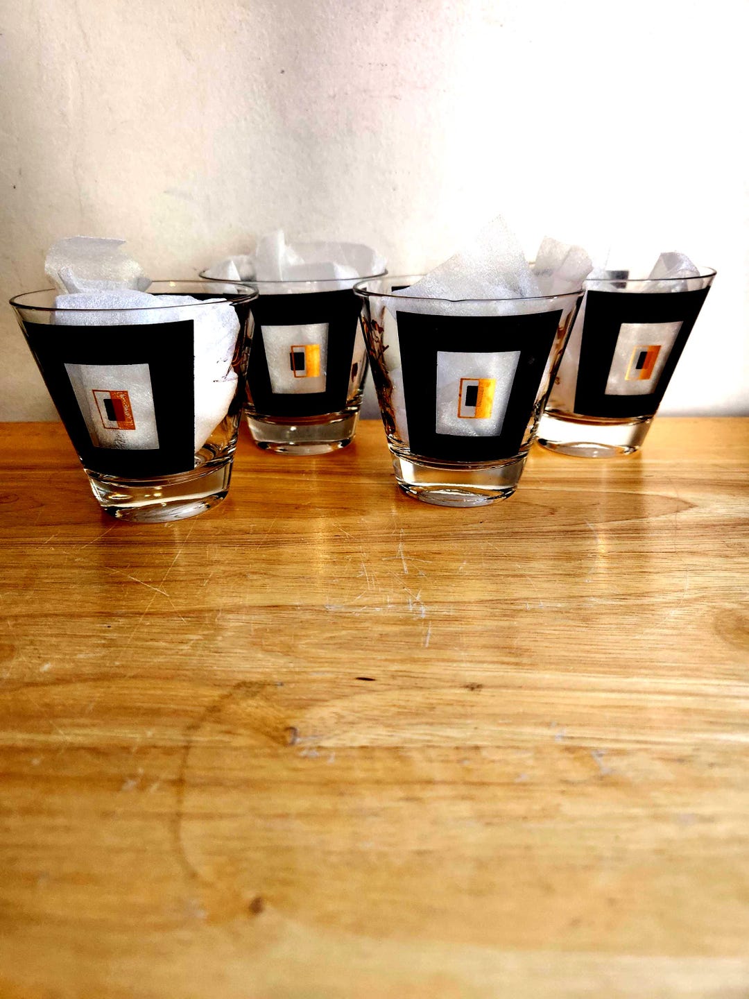 Fred Press MCM Whiskey Glasses: Gold Horse Cocktail Barware, Set of 4 ...