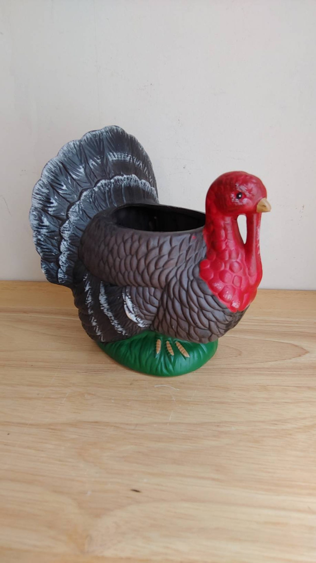 Ceramic Turkey Centerpiece Thanksgiving Decor Holland Flora Pottery - Etsy