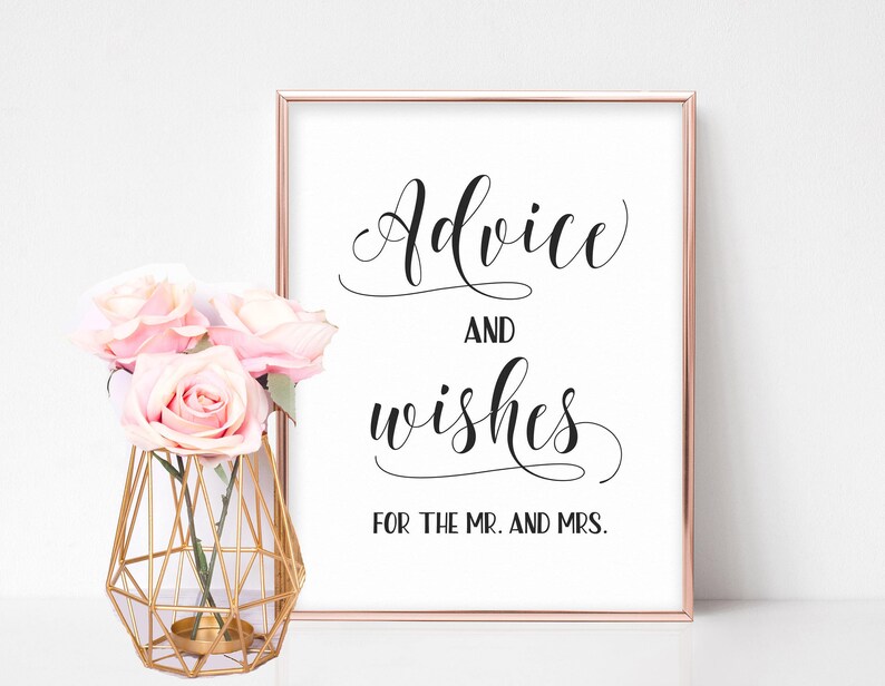 Bridal Shower Signs Well Wishes Sign Wedding Reception Etsy