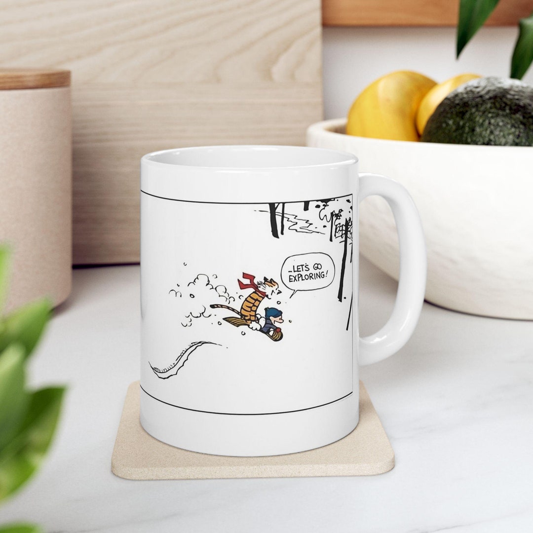 Calvin and Hobbes Coffee Mug: Let's Go Exploring! | Comic Ceramic Cup ...