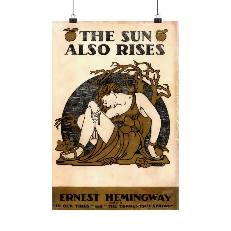 Ernest Hemingway Poster: Sun Also Rises First Edition Book Cover ...