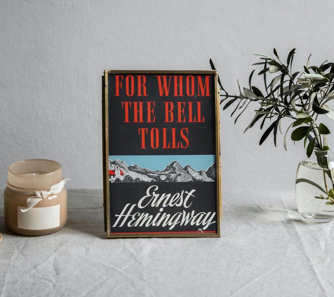Ernest Hemingway Book Cover Poster First Edition for Whom the Bell ...