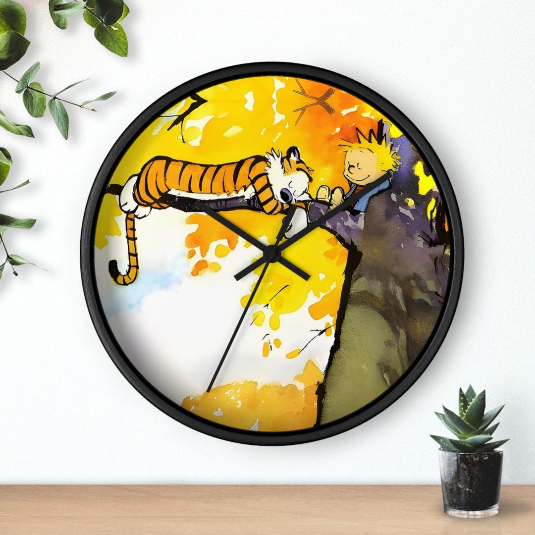 Calvin and Hobbes Clock: Autumn Nap (multiple Colors) - Etsy