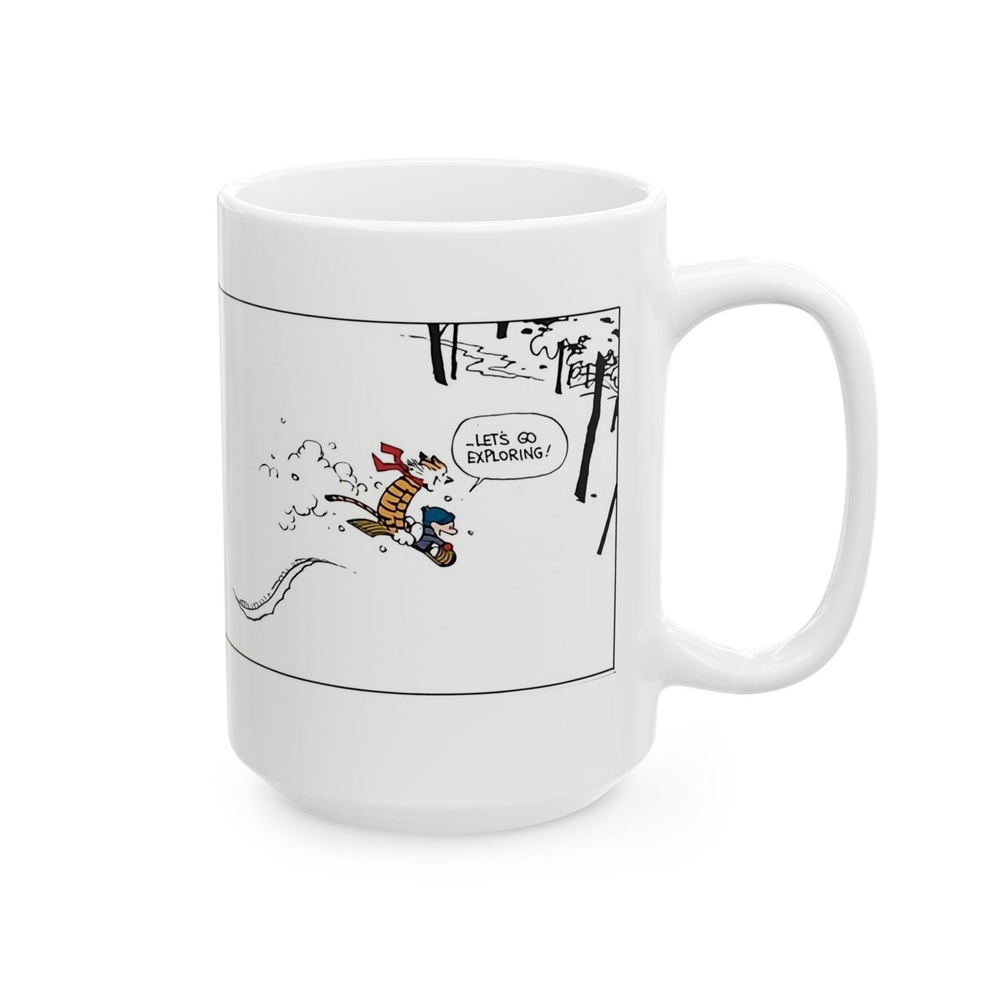 Calvin and Hobbes Coffee Mug: Let's Go Exploring! | Comic Ceramic Cup ...
