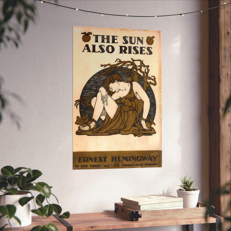 Ernest Hemingway Poster: Sun Also Rises First Edition Book Cover ...