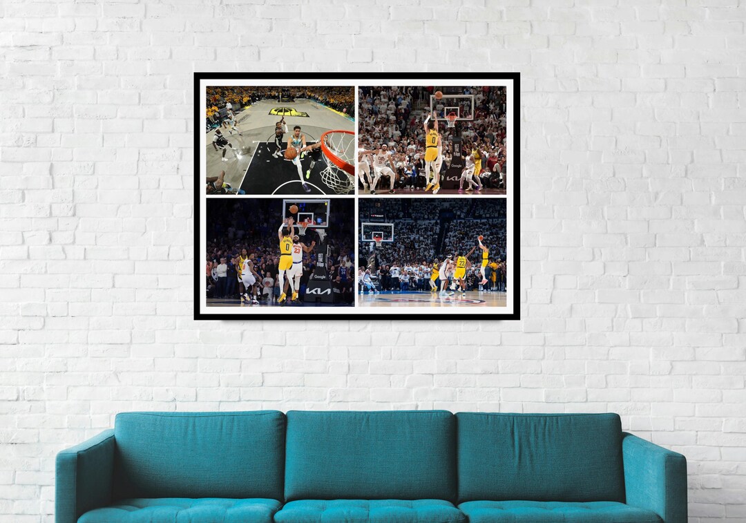 Tyrese Haliburton Poster: 4 Clutch Playoff Shots Collage (multiple ...