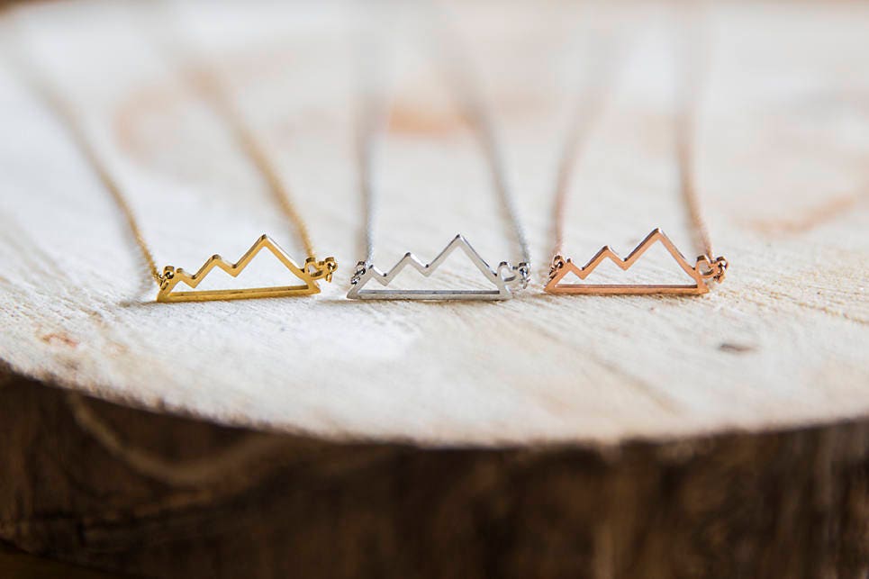 Mountain Heart Trail Love Chain Stainless Steel Necklace | Gold Plated ...